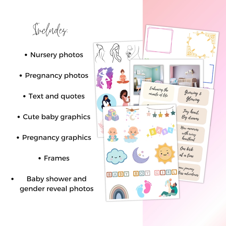 Pregnancy Vision Board Kit Printable Vision Board Baby - Etsy