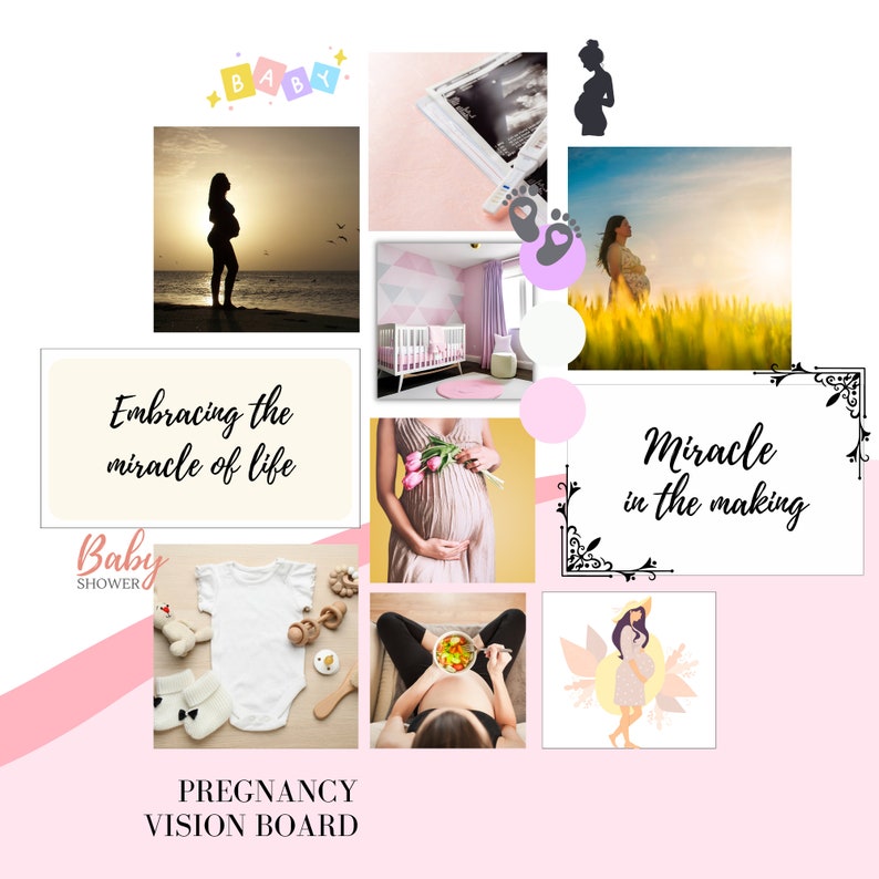 Pregnancy Vision Board Kit Printable Vision Board Baby - Etsy