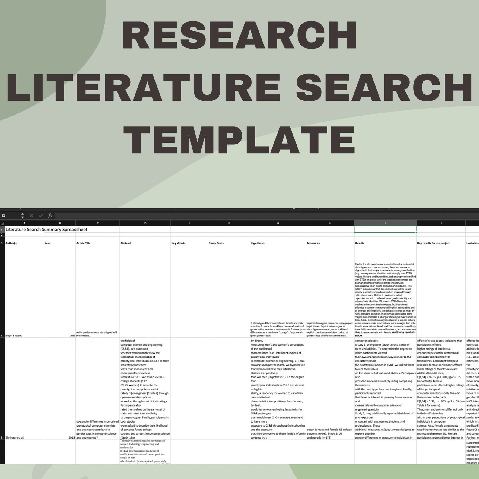 Research Literature Review Template | Paper Organization | Project ...