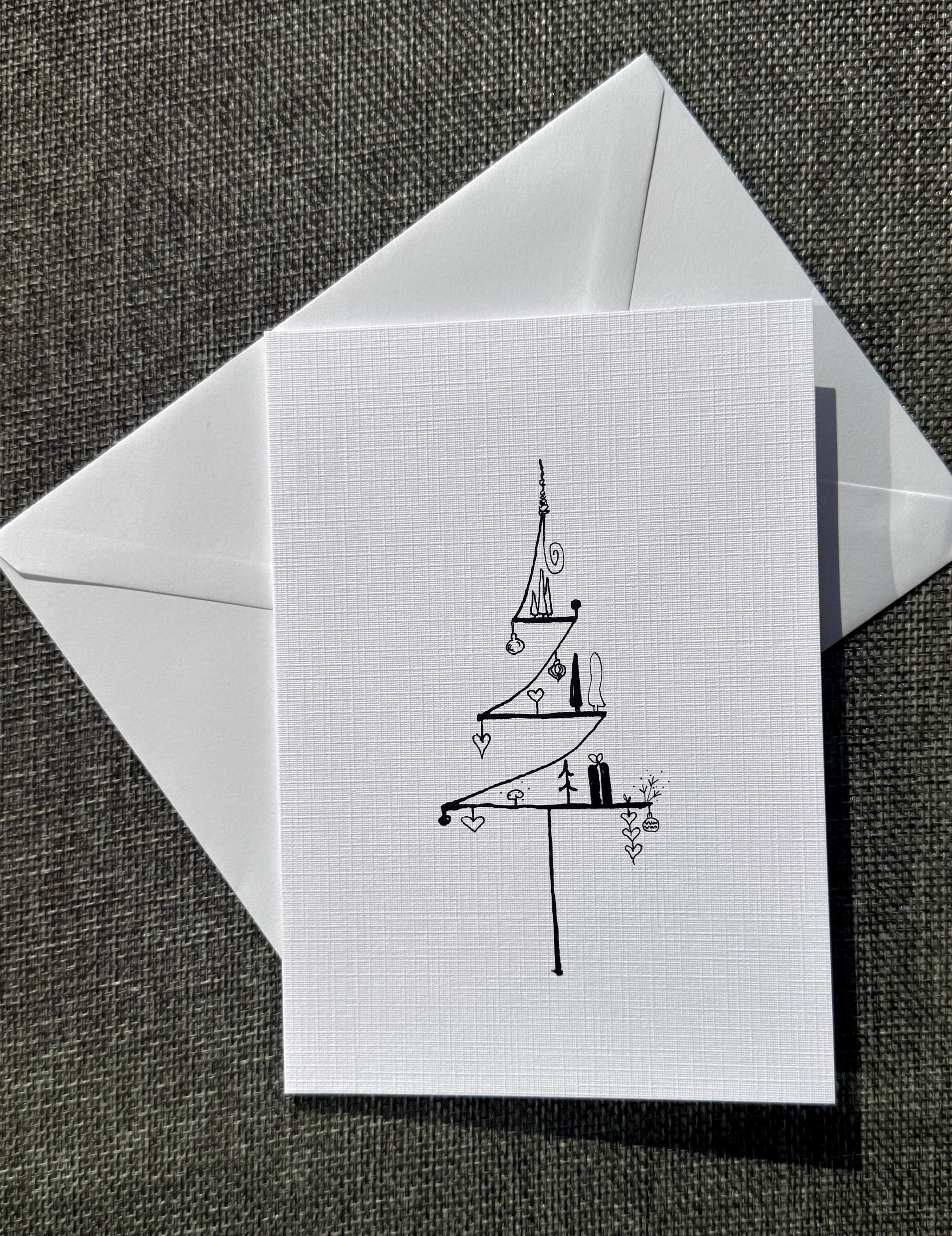 Simple minimalist Black and White Christmas Cards / Eco Friendly ...