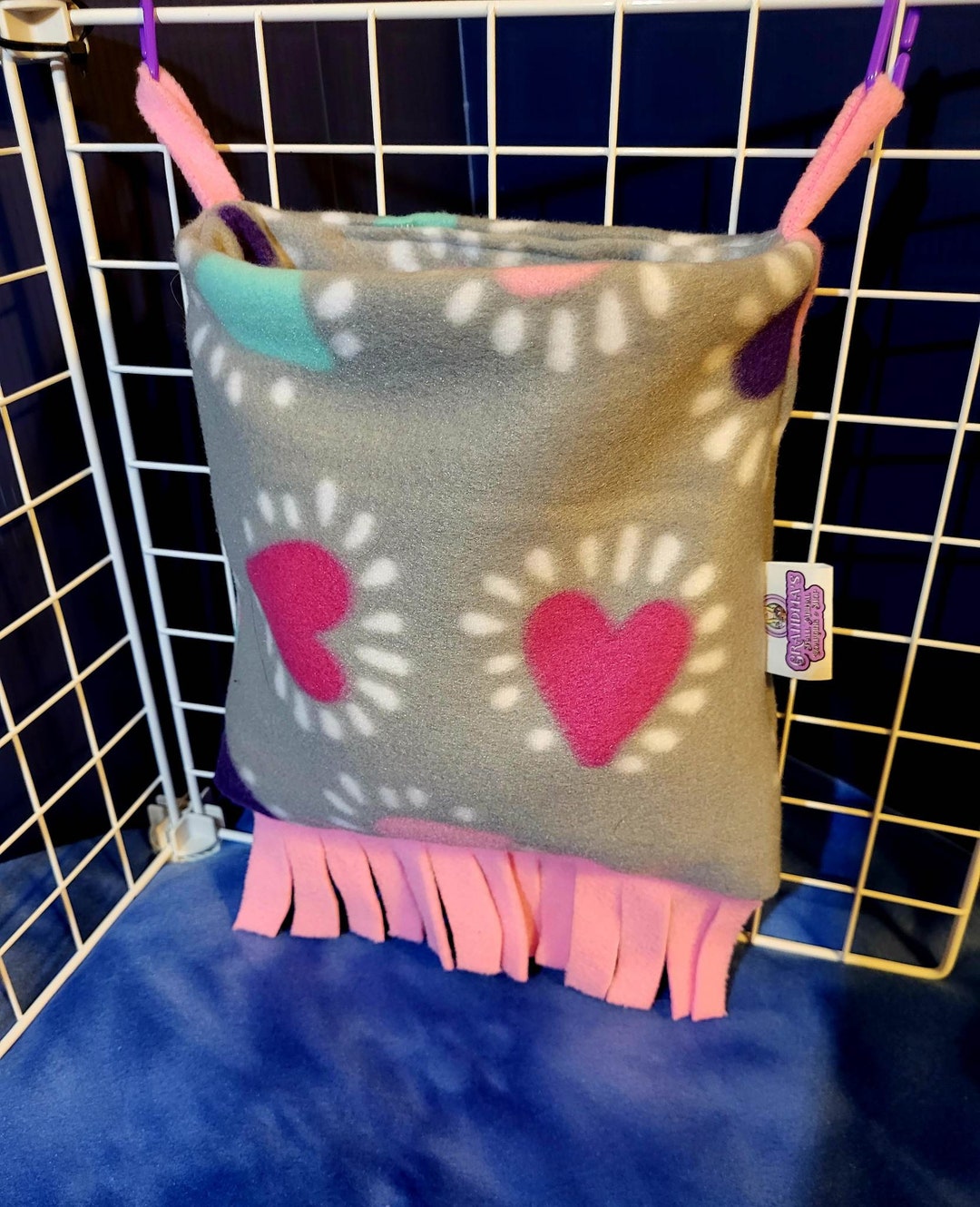 Happy Hearts Cuddle Pouch With Blanket and Hooks - Etsy