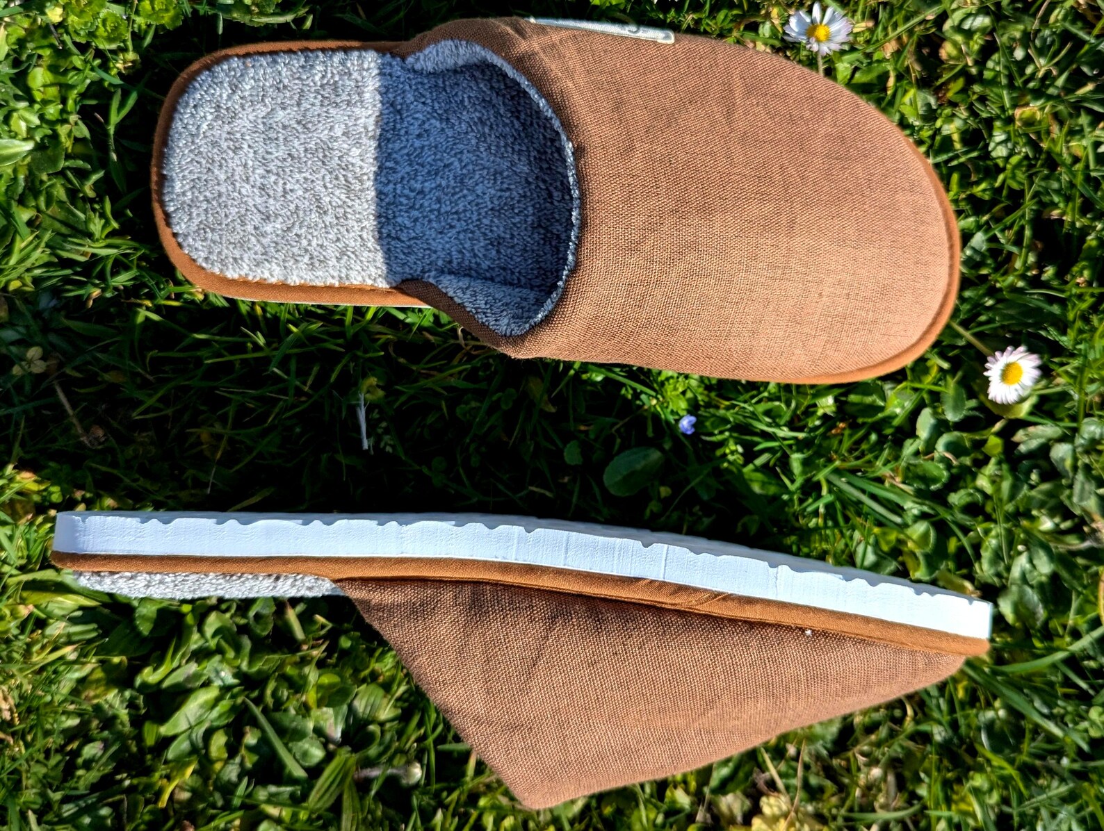 Custom Embroidered Bamboo Slippers With Cinnamon - Linen Winter ...