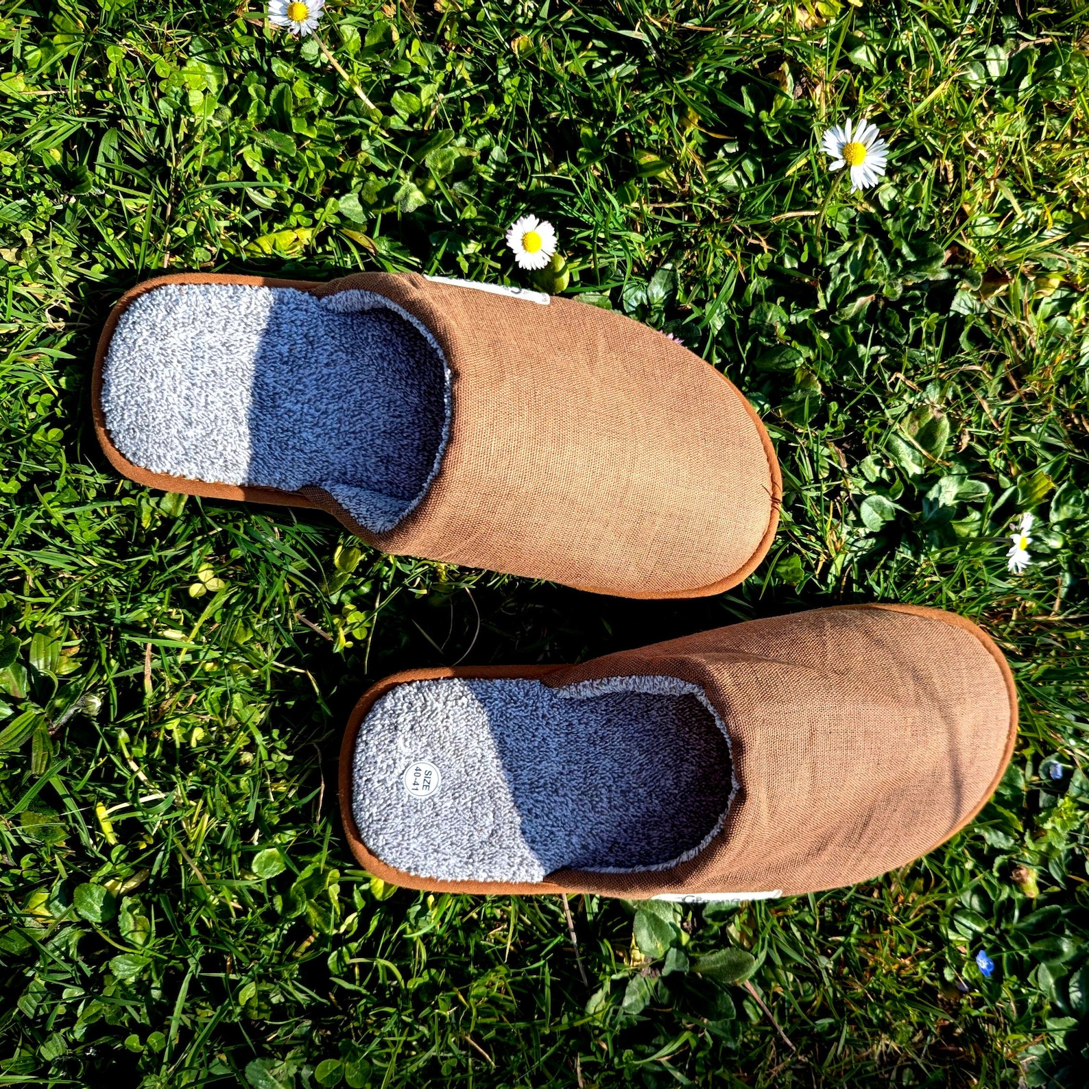 Custom Embroidered Bamboo Slippers With Cinnamon - Linen Winter ...