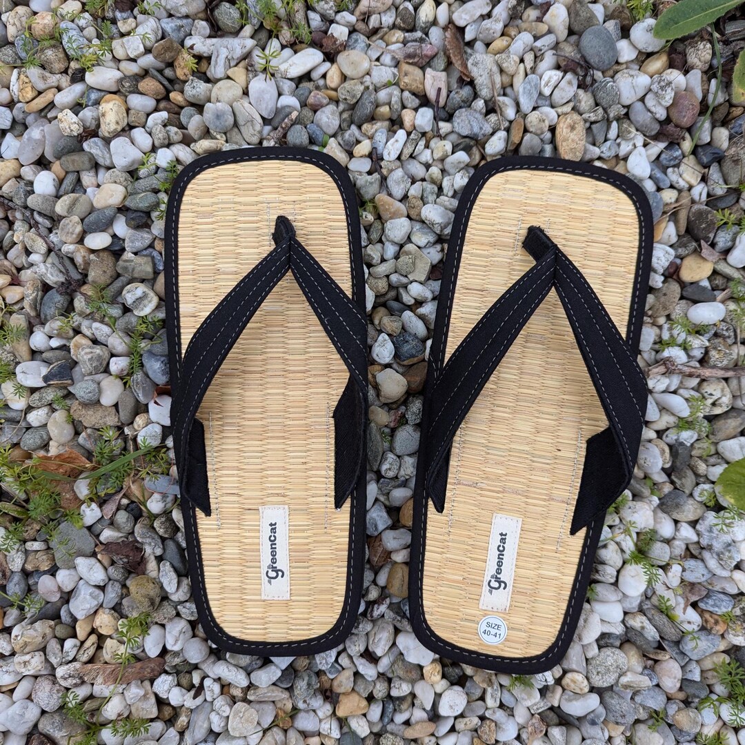 Straw Linen Slippers With Cinnamon Aroma, Flat Seagrass Slippers for ...