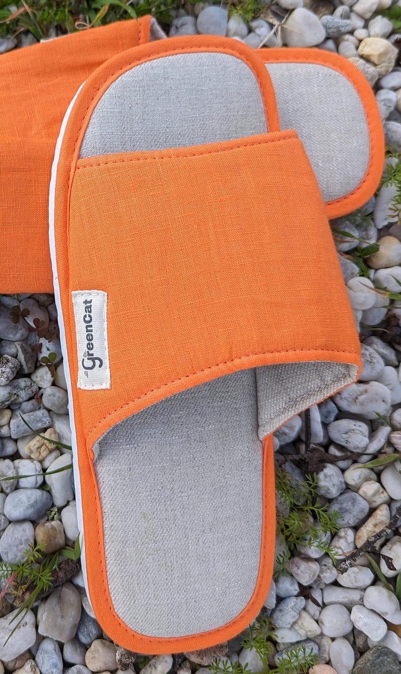 Cinnamon Summer Slippers, Linen Slippers, Indoor Linen Slippers, Summer ...