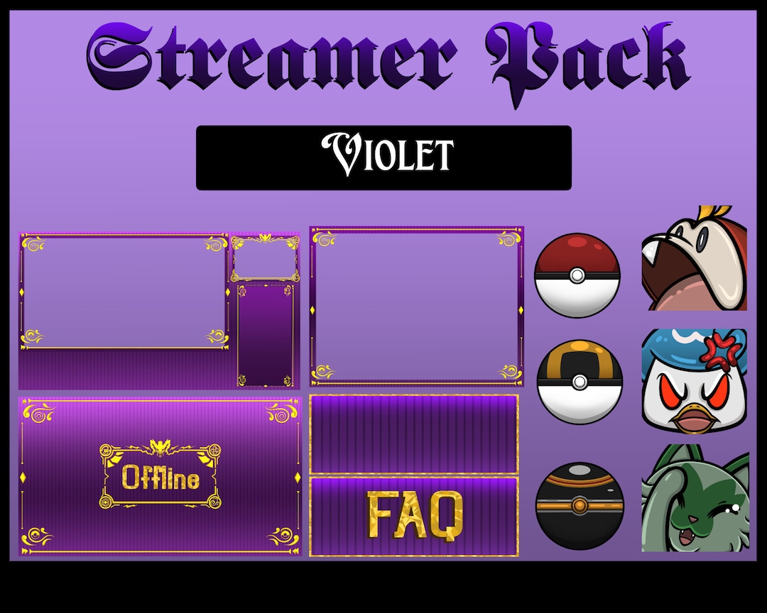 Pokemon Violet Twitch Streamer Pack - Etsy