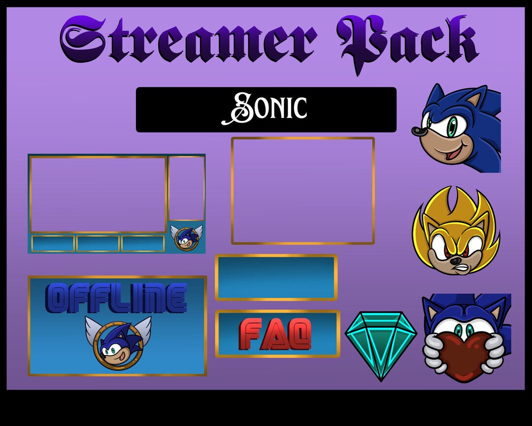 Sonic Twitch Streamer Pack - Etsy