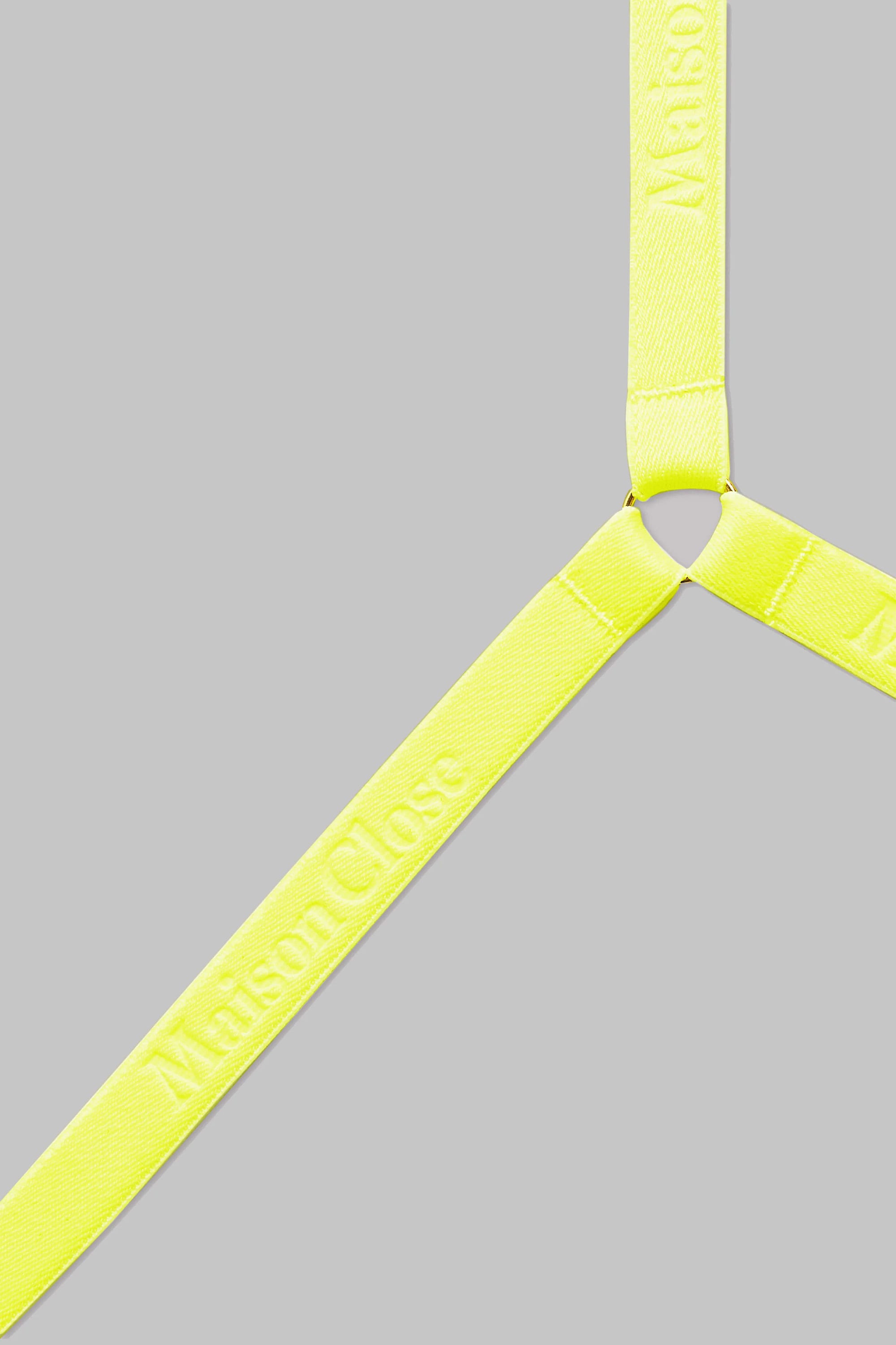 Cupless Bra & High-waist Thong Fluorescent Neon Yellow Transperent ...