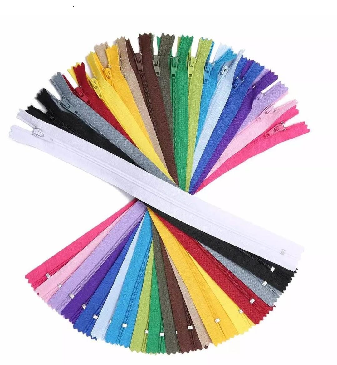 Assorted Close End Nylon Coil Zippers & Matching Zipper Pulls | 3mm ...