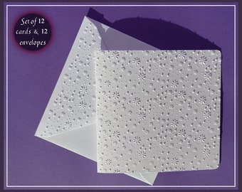 Snowflake Card Set Boxed Holiday Cards Embossed Christmas - Etsy