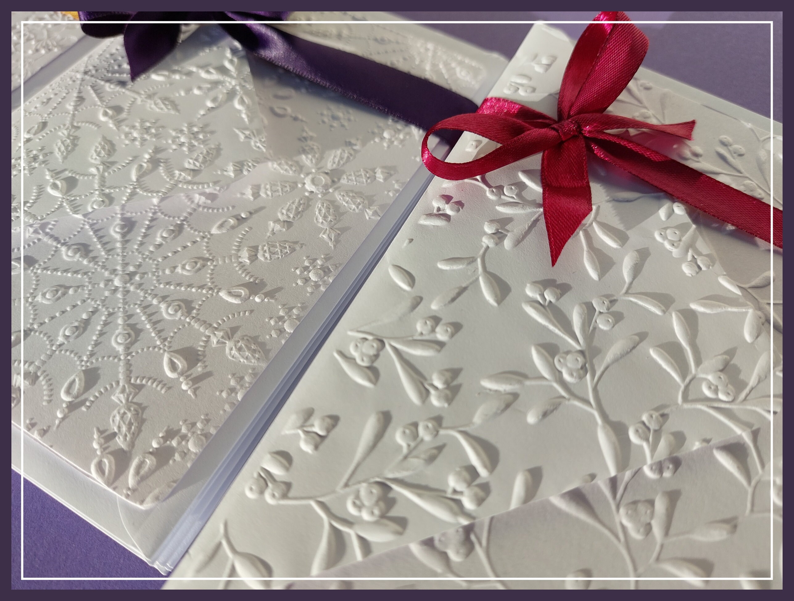 12 Handmade 3D Embossed Mistletoe Cards and Envelopes. Blank Inside for ...