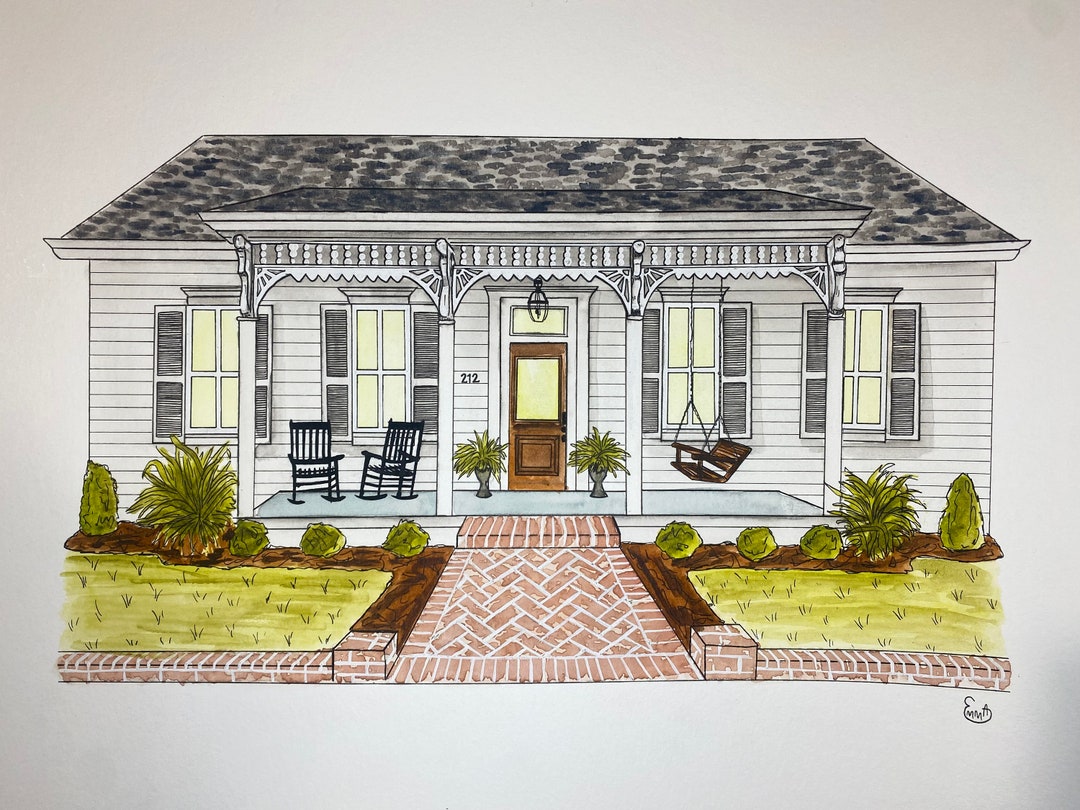 Custom 9x12 Watercolor Home Painting - Etsy