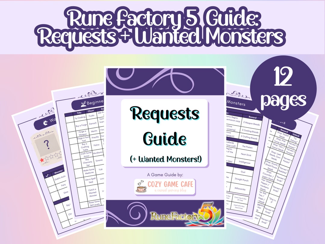 Rune Factory 5 Requests Guide | RF5 Wanted Monsters | RF5 Planner ...