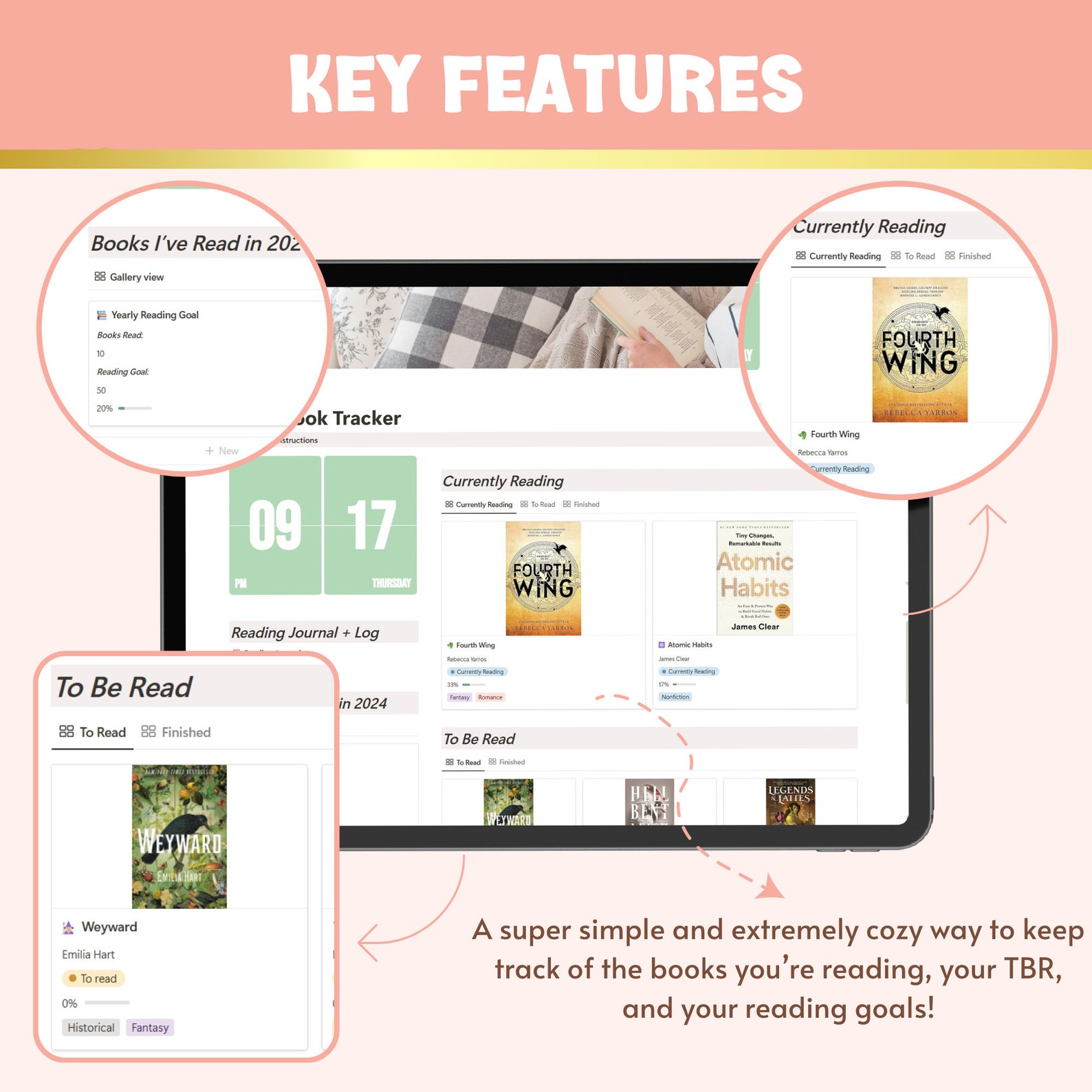 Book Tracker, Reading Journal, Reading Log, Reading Tracker, TBR List ...