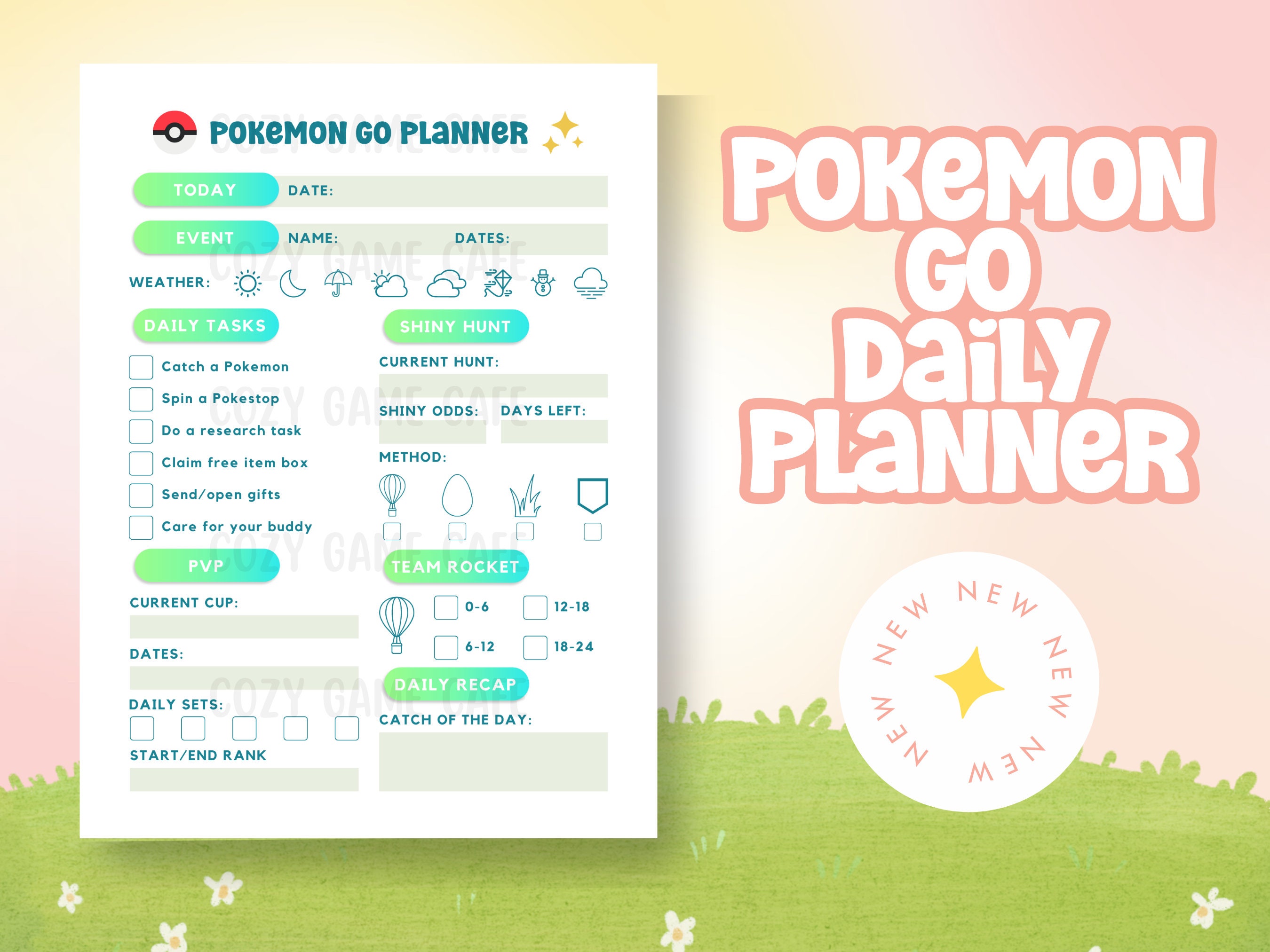 Pokemon GO Daily Planner Printable Pokemon GO Printable Checklist Daily ...