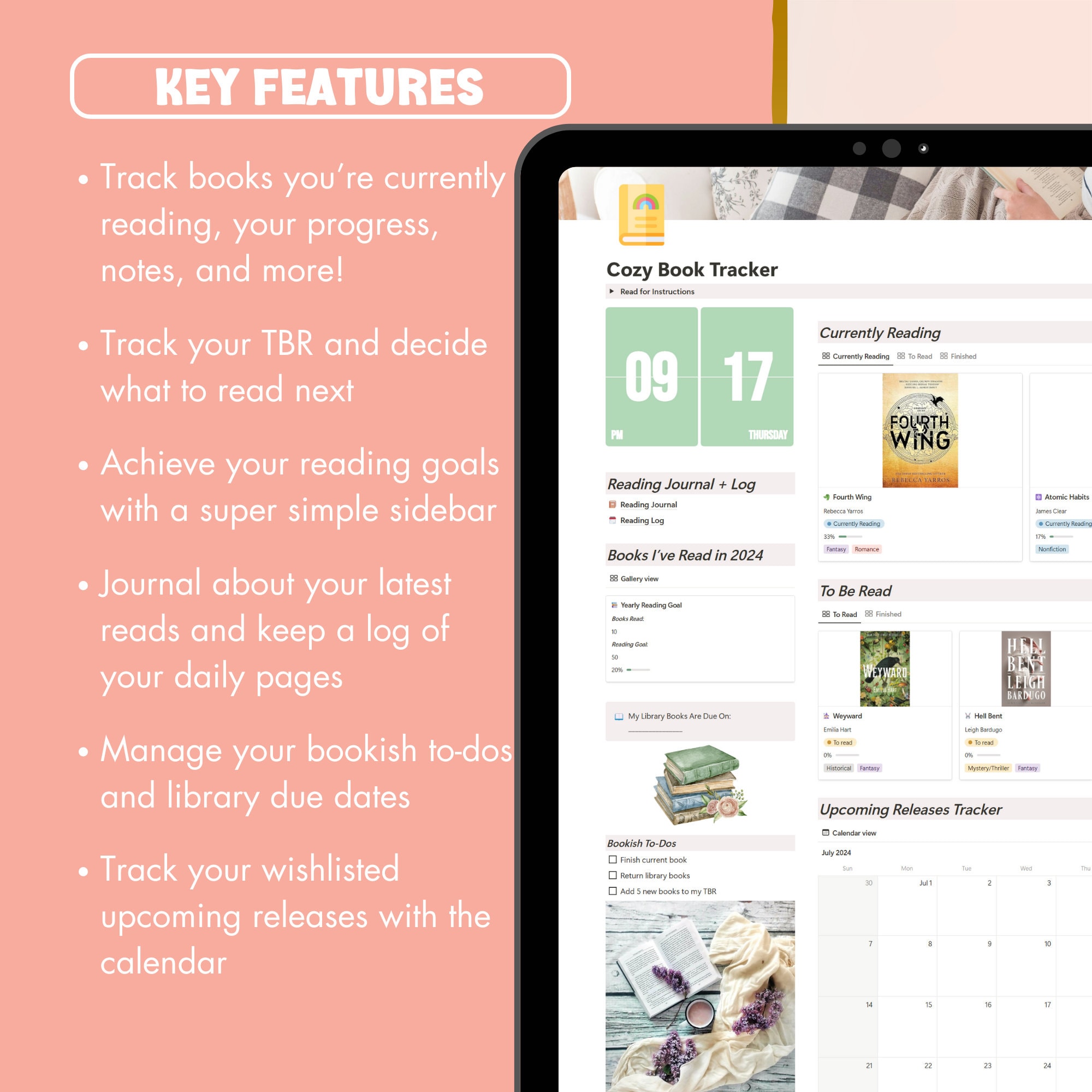 Book Tracker, Reading Journal, Reading Log, Reading Tracker, TBR List ...