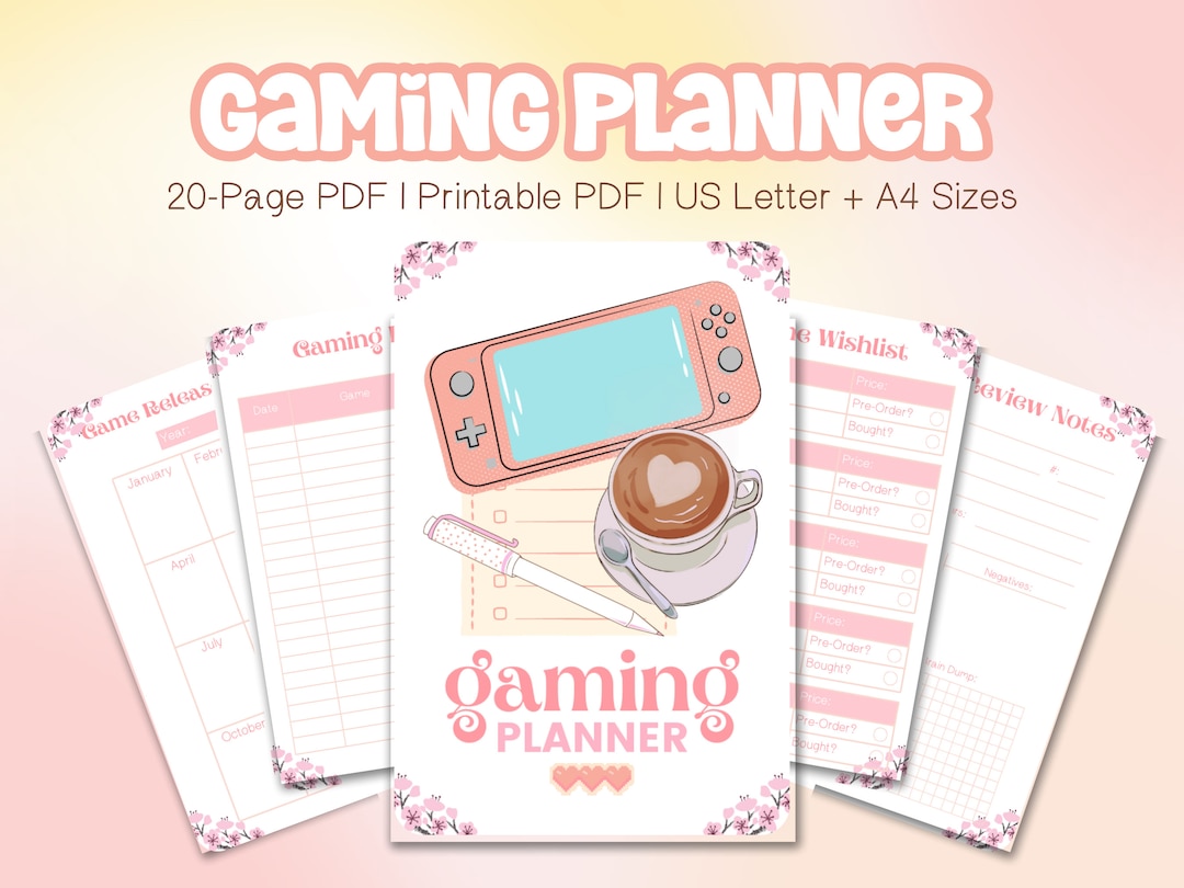 Gaming Planner | Cozy Gamer Printable Planner | Kawaii Gaming Stuff ...