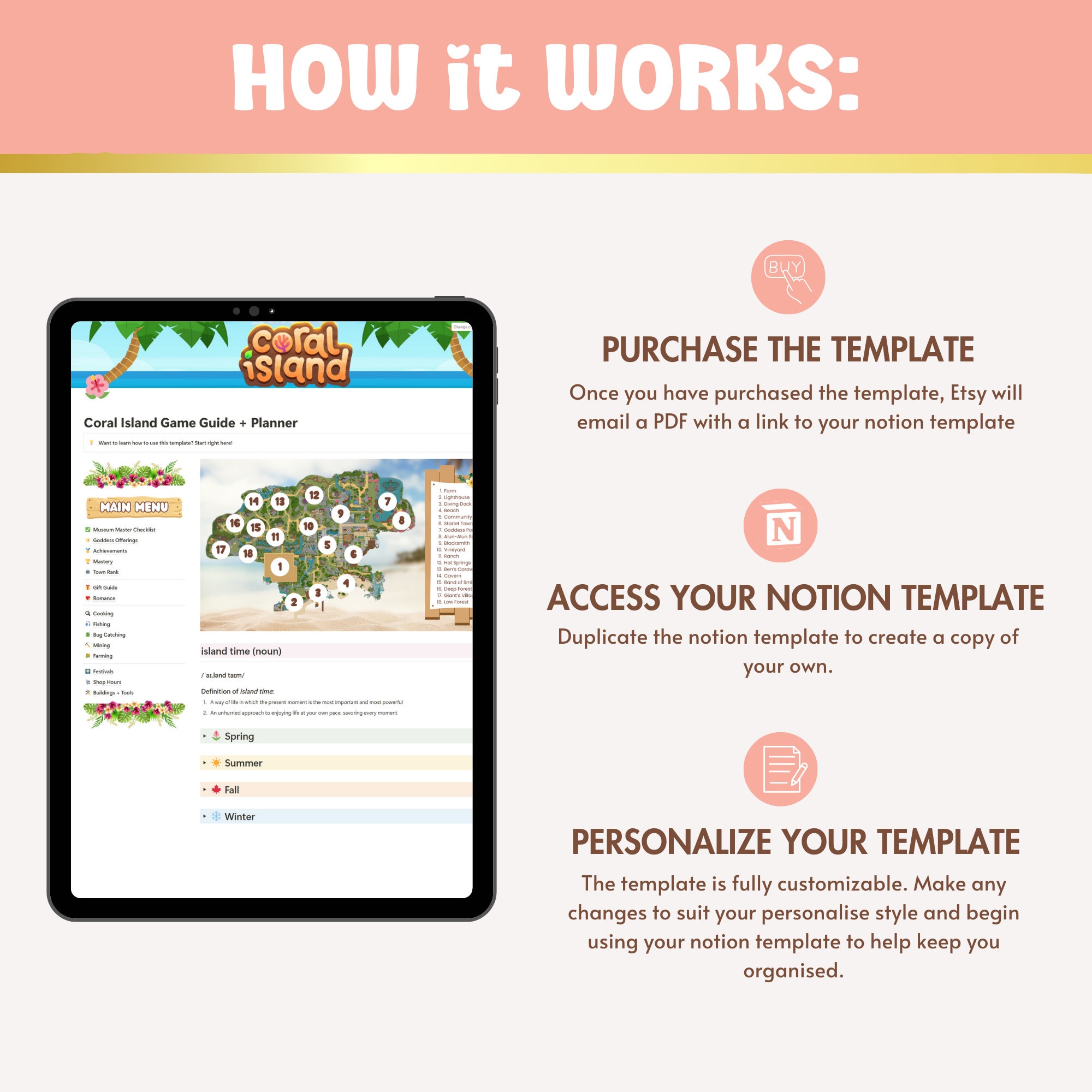 Coral Island Guide, Coral Island Planner, Coral Island Checklist, Cozy ...