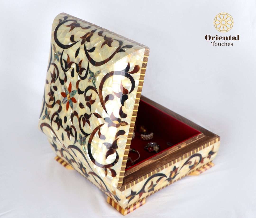 Luxury Mother of Pearl Jewelry Box / Handmade Wooden Box Inlaid With ...