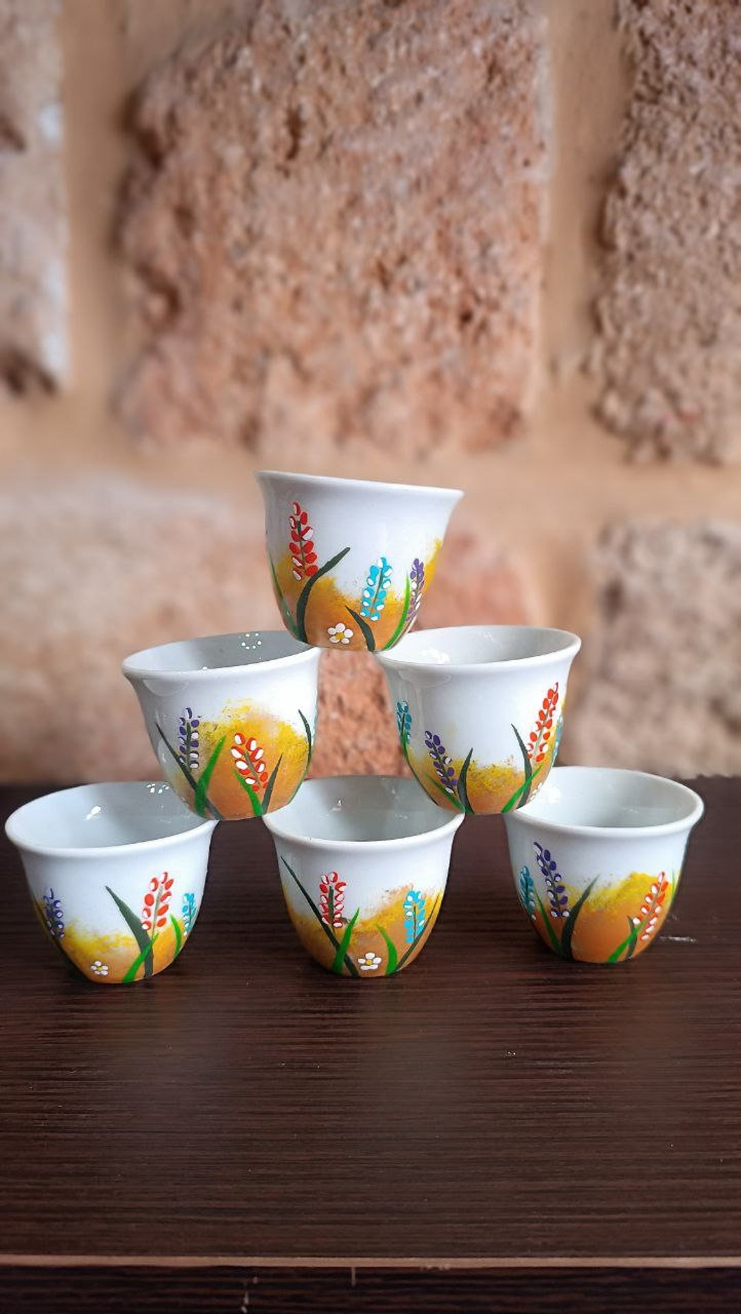 Handmade Lebanese Coffee Cups: Traditional Arabic Design, Set of 12 - Etsy