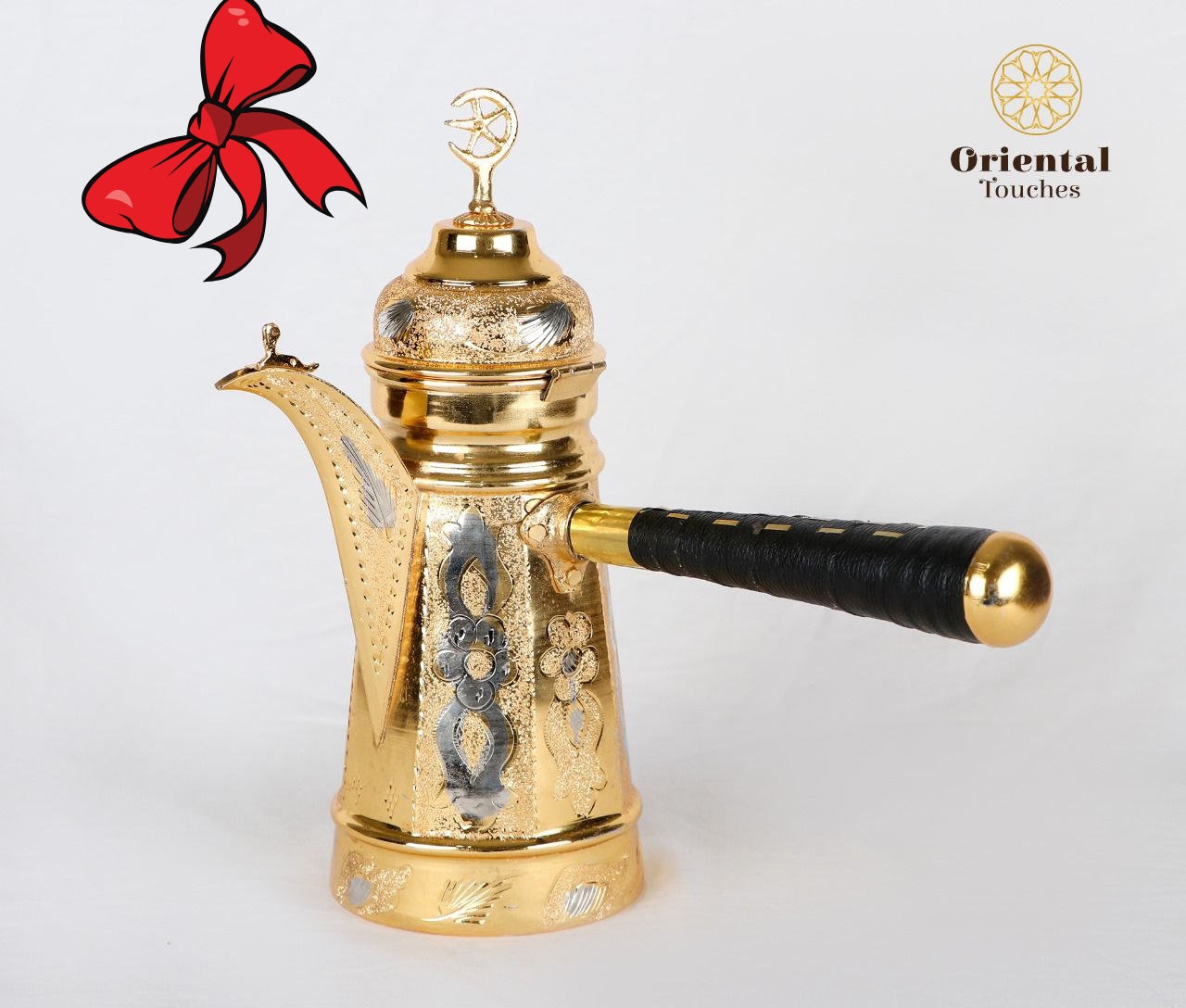 Vintage Brass Arabic Dallah Coffee Pot: Leather Handle, Syrian Art - Etsy