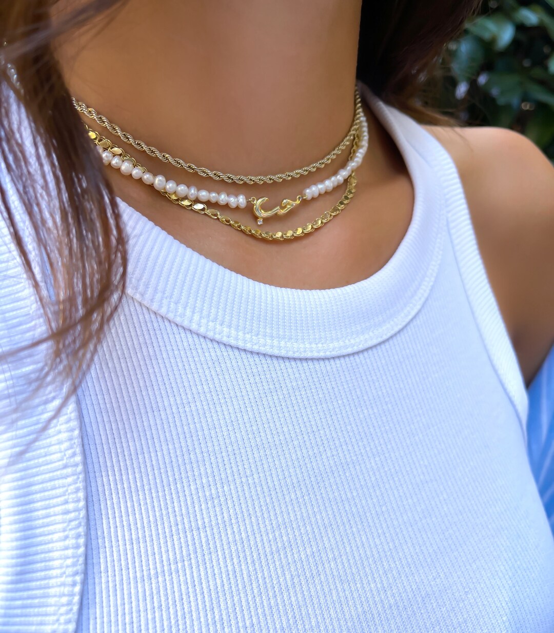 Pearl Arabic Pendant Necklace,pearl Arabic Love Pendant Necklace, Farsi ...