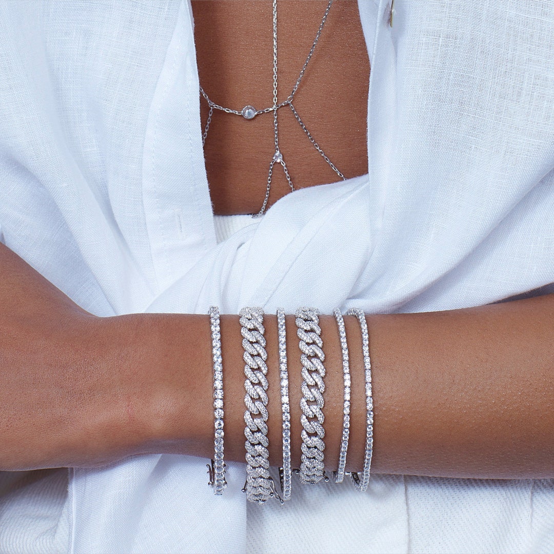 Gourmet Cuban Chain Link Stone Bracelet for Women,curb Chain Bracelet,christmas Gift for Him ...