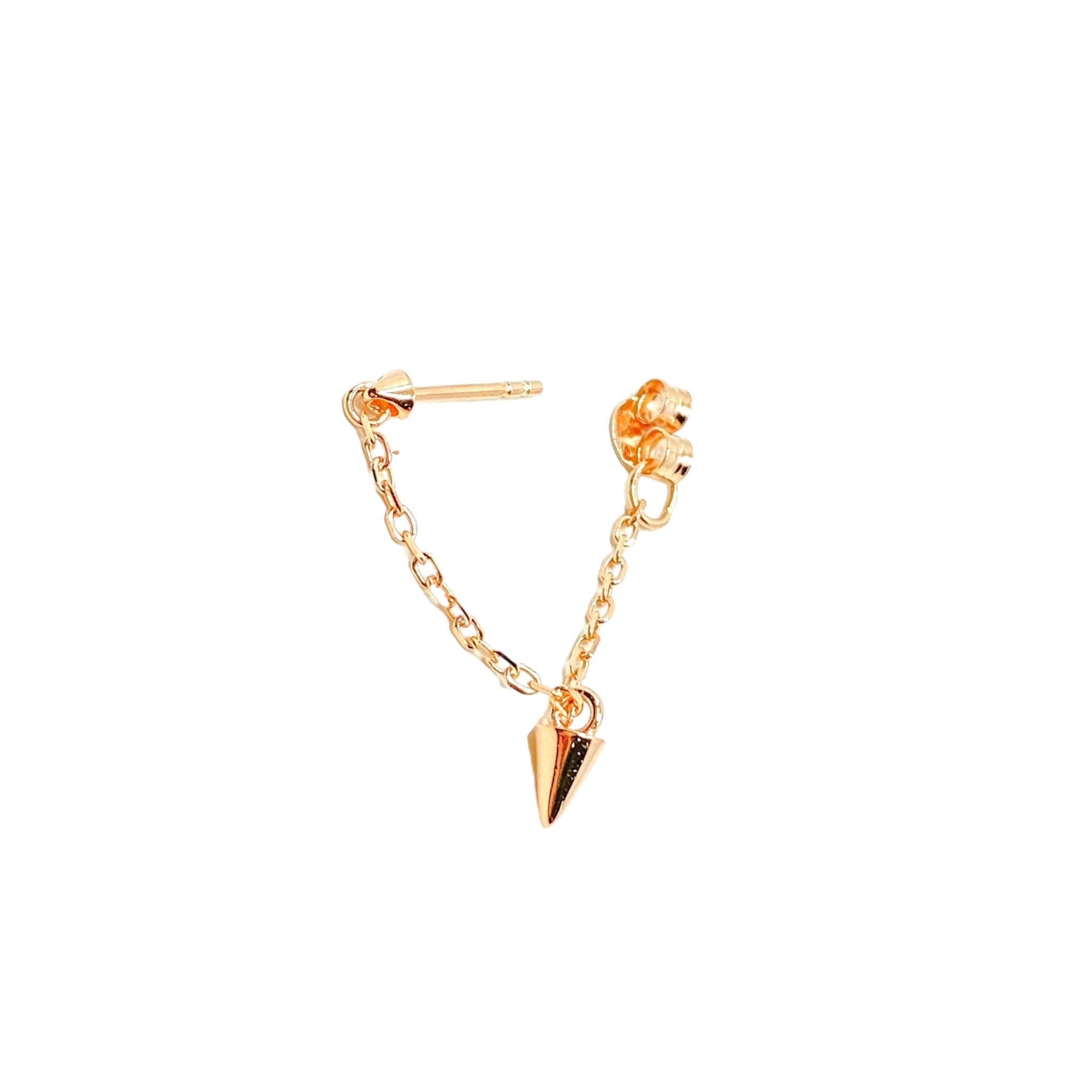 Chain Earrings,dainty Stud Earring,gold Plated Chain Earring,gift for ...