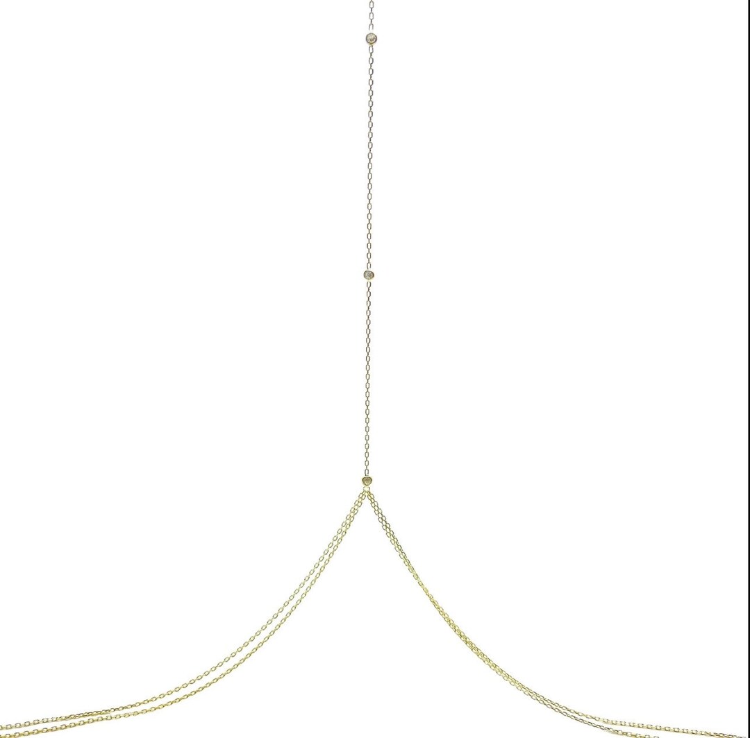 Silver Body Chain - Shape Body Chain - Beach Body Jewelry - Body Chain ...