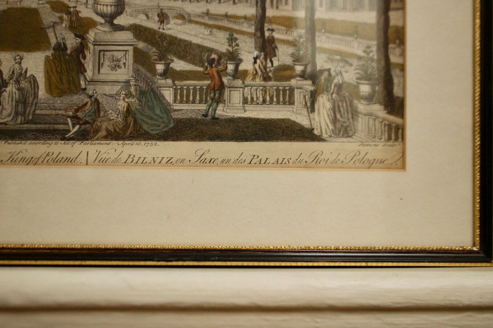 Antique C18th Line Engraving A View of Bilniz in Saxony per - Etsy