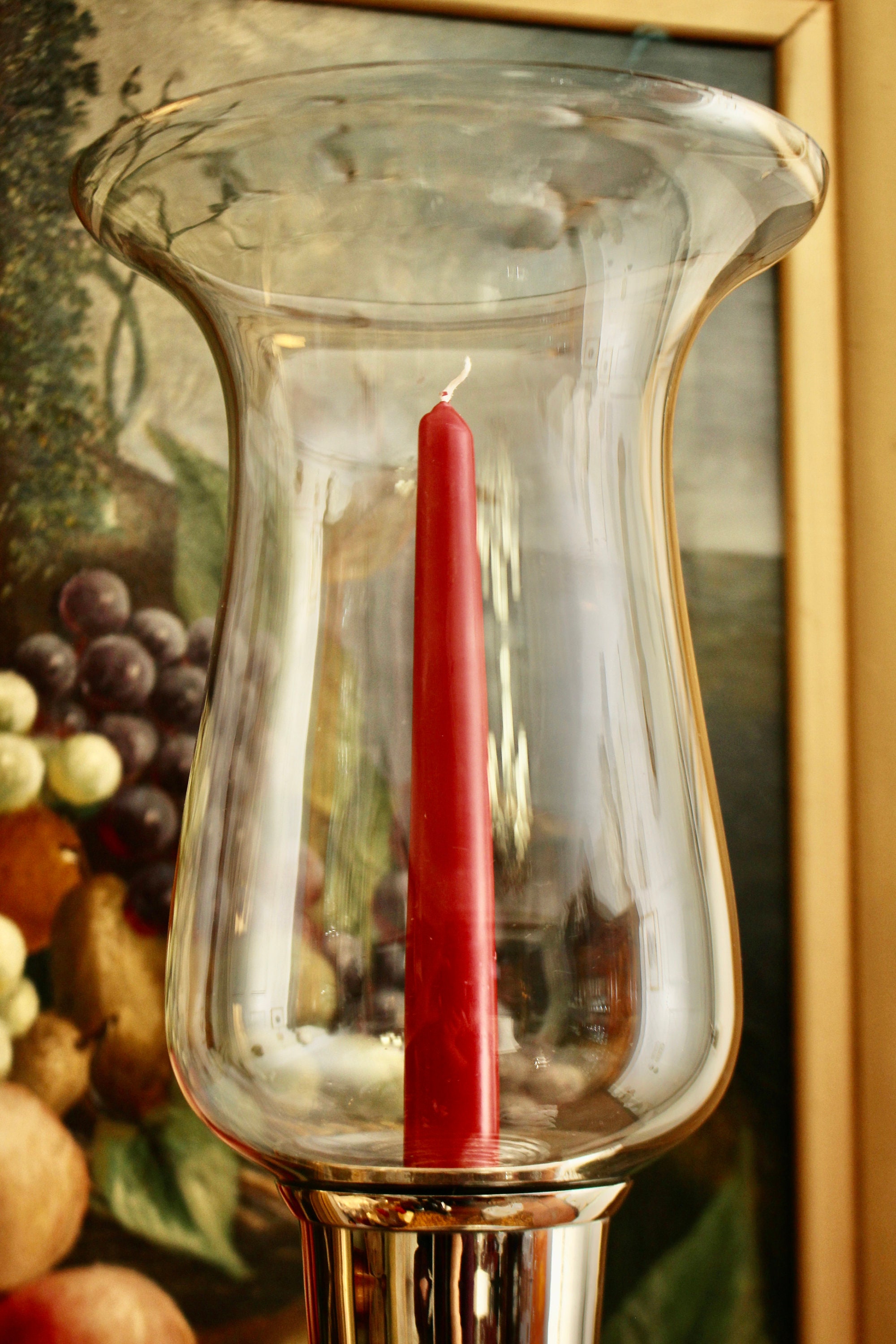 A Large and Stately Glass Storm Candle Lantern, 14" - Etsy