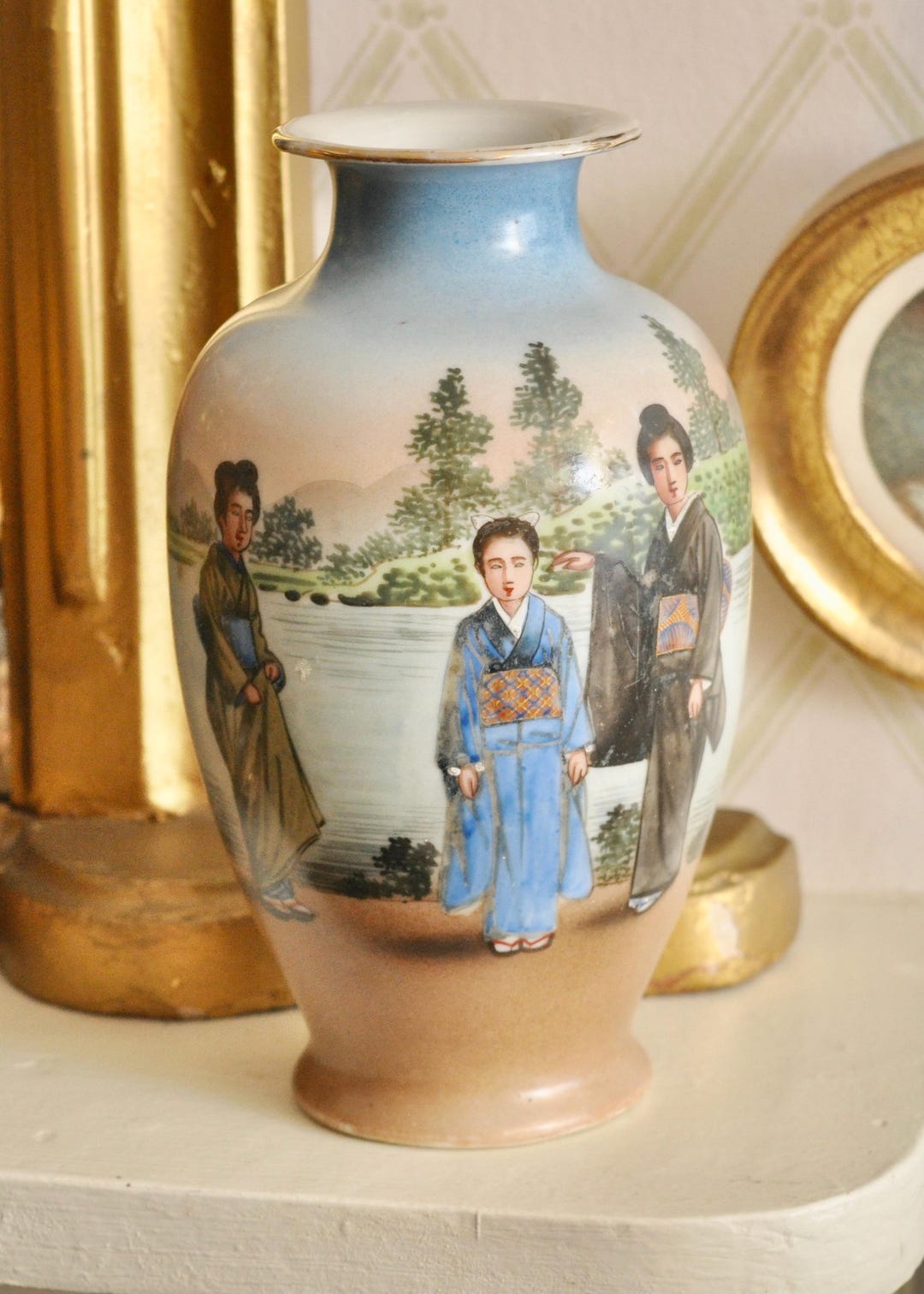 A Pretty Japanese Geisha Vase, Meiji Period, Satsuma, Signed - Etsy
