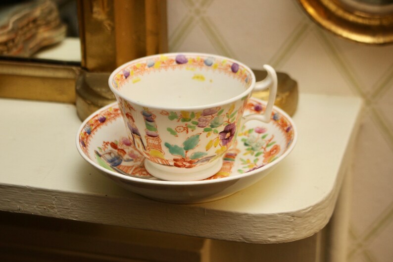 An Early C19th Tea Cup and Saucer, Thomas Drewry, Staffordshire ...