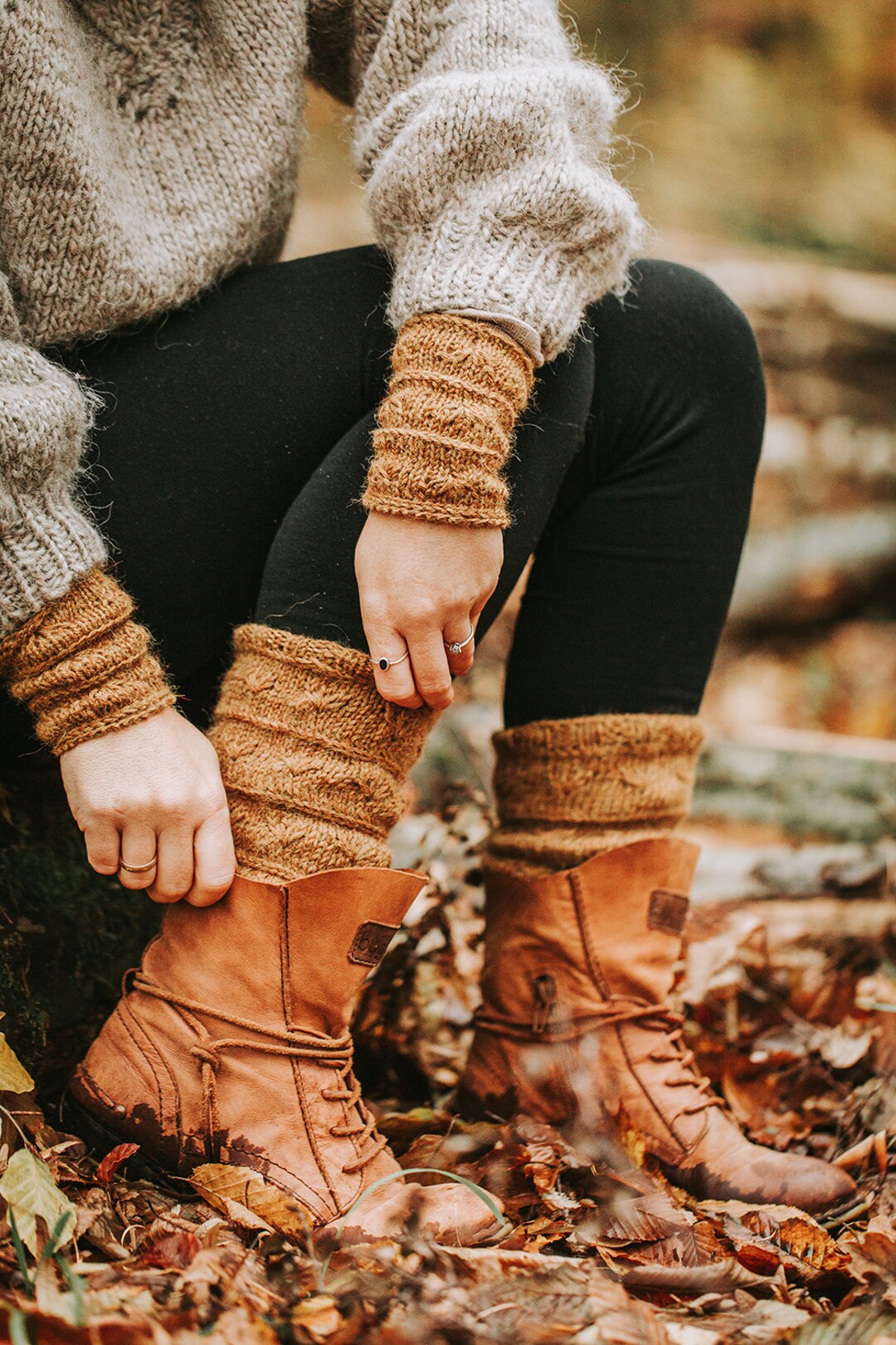 Combination Package Leg Cuff Plus Wrist Warmer Meadow Flower PDF German ...