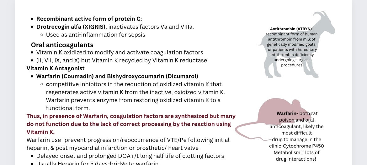 Anesthesia Notes Anticoagulant Notes Pharmacology Notes Medical School ...