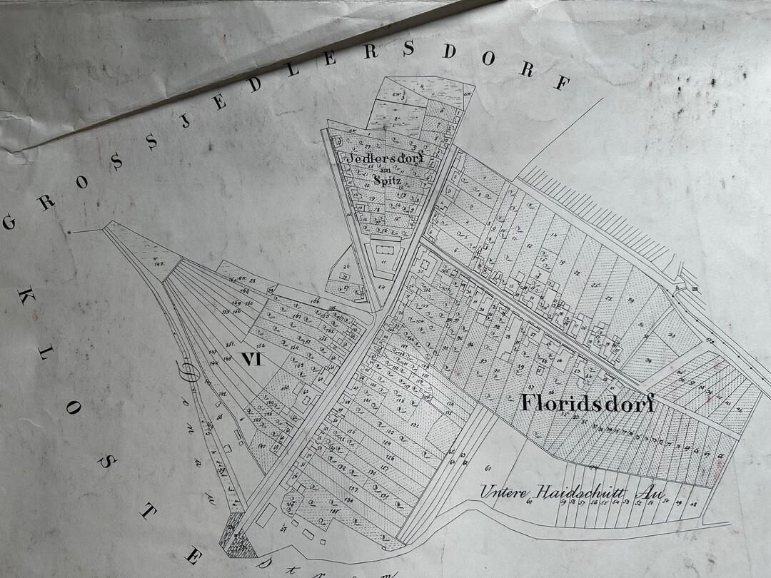Original Map of the Commune of Floridsdorf, Vienna, 19th Century - Etsy