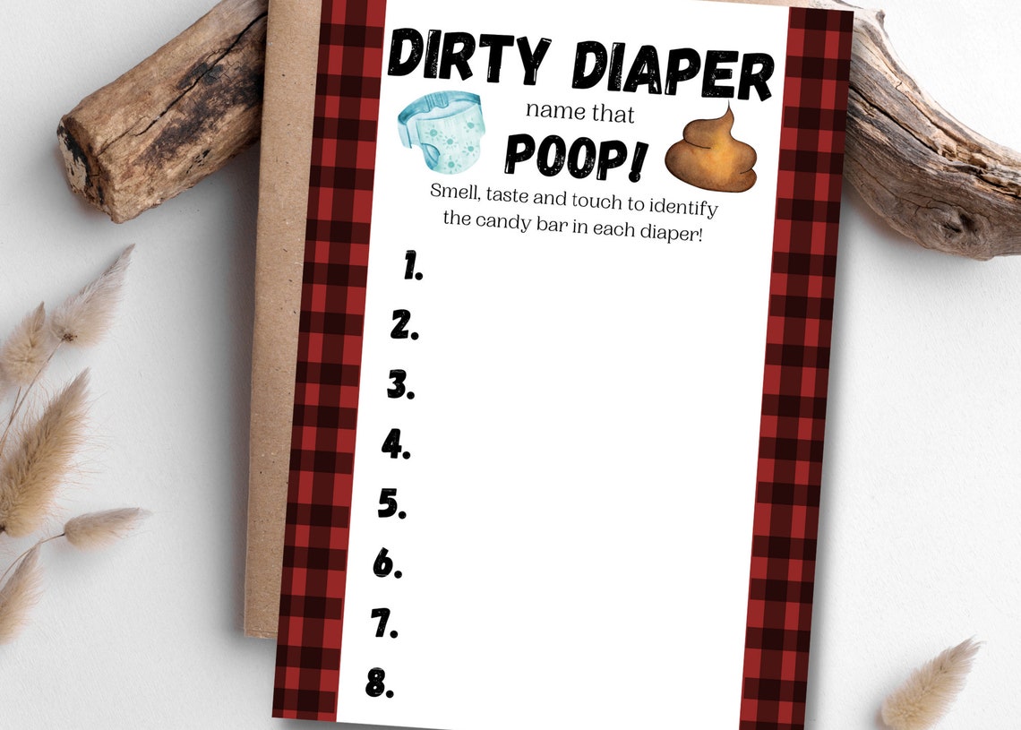 EDITABLE Baby Shower Game, Guess the Poop, Diaper Game - Etsy