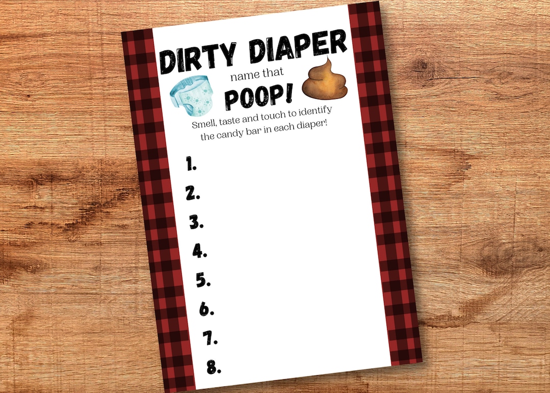 EDITABLE Baby Shower Game, Guess the Poop, Diaper Game - Etsy