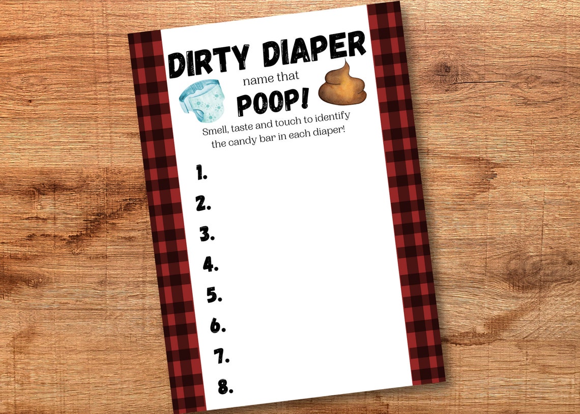 EDITABLE Baby Shower Game, Guess the Poop, Diaper Game - Etsy