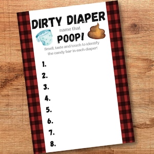 EDITABLE Baby Shower Game, Guess the Poop, Diaper Game - Etsy
