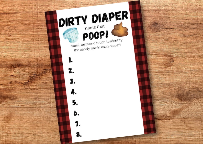 EDITABLE Baby Shower Game, Guess the Poop, Diaper Game - Etsy