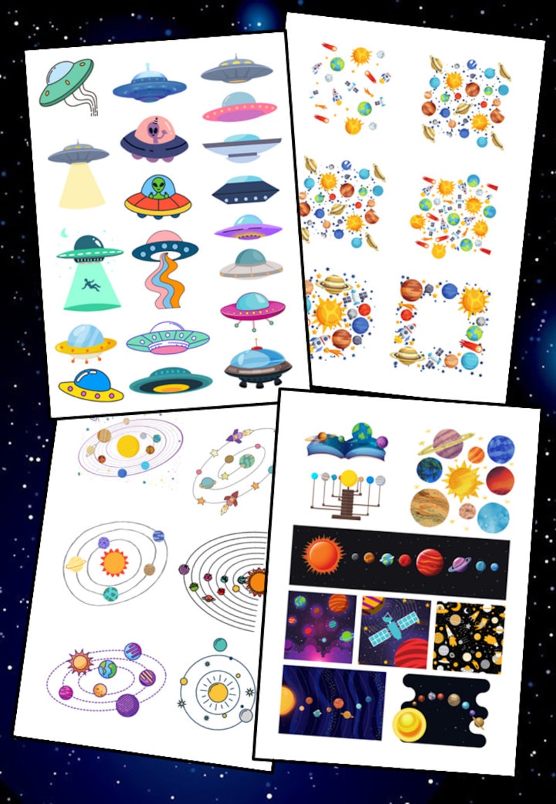 Space-themed Sticker Book - Etsy