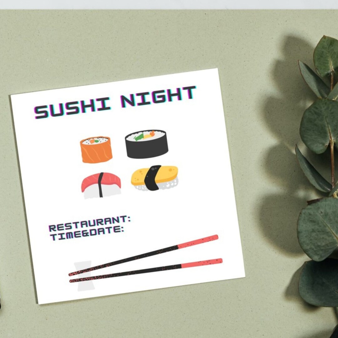 Sushi Party Invitations Party Announcement Dinner Party - Etsy