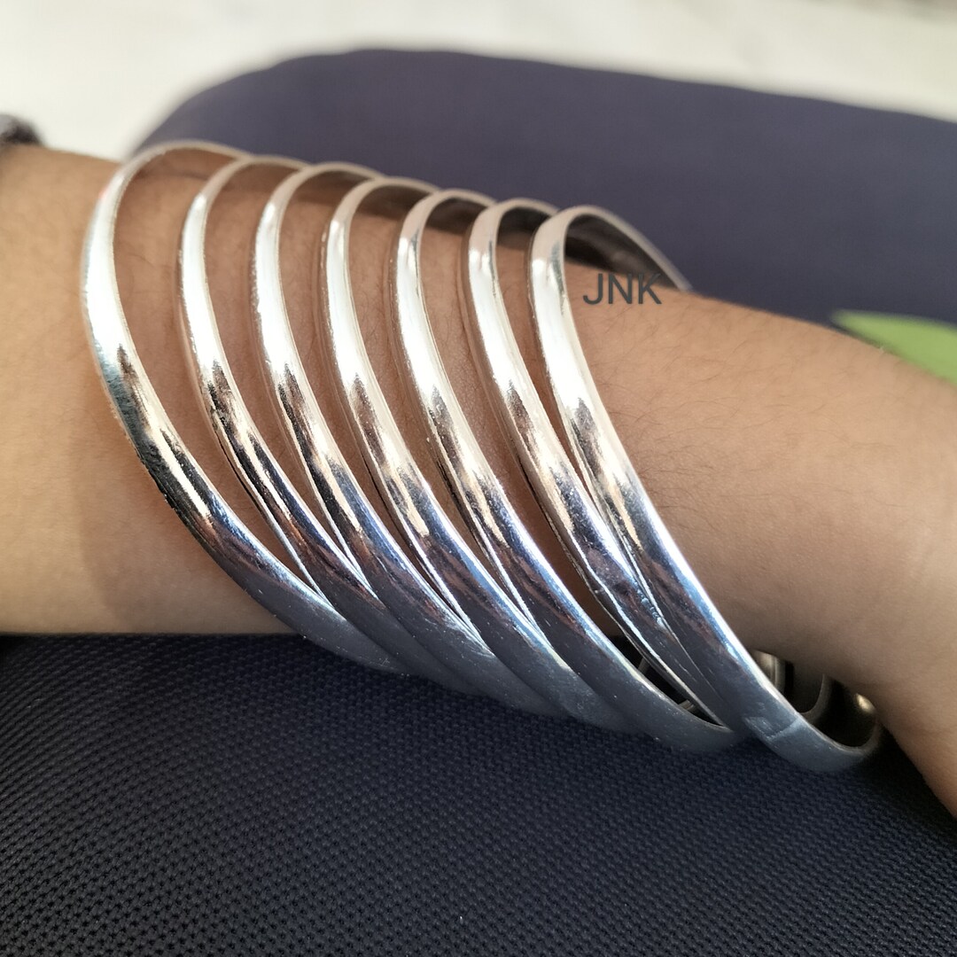 Beautiful Silver Bangles!handmade 925 Sterling Silver Bangle Set!simple ...