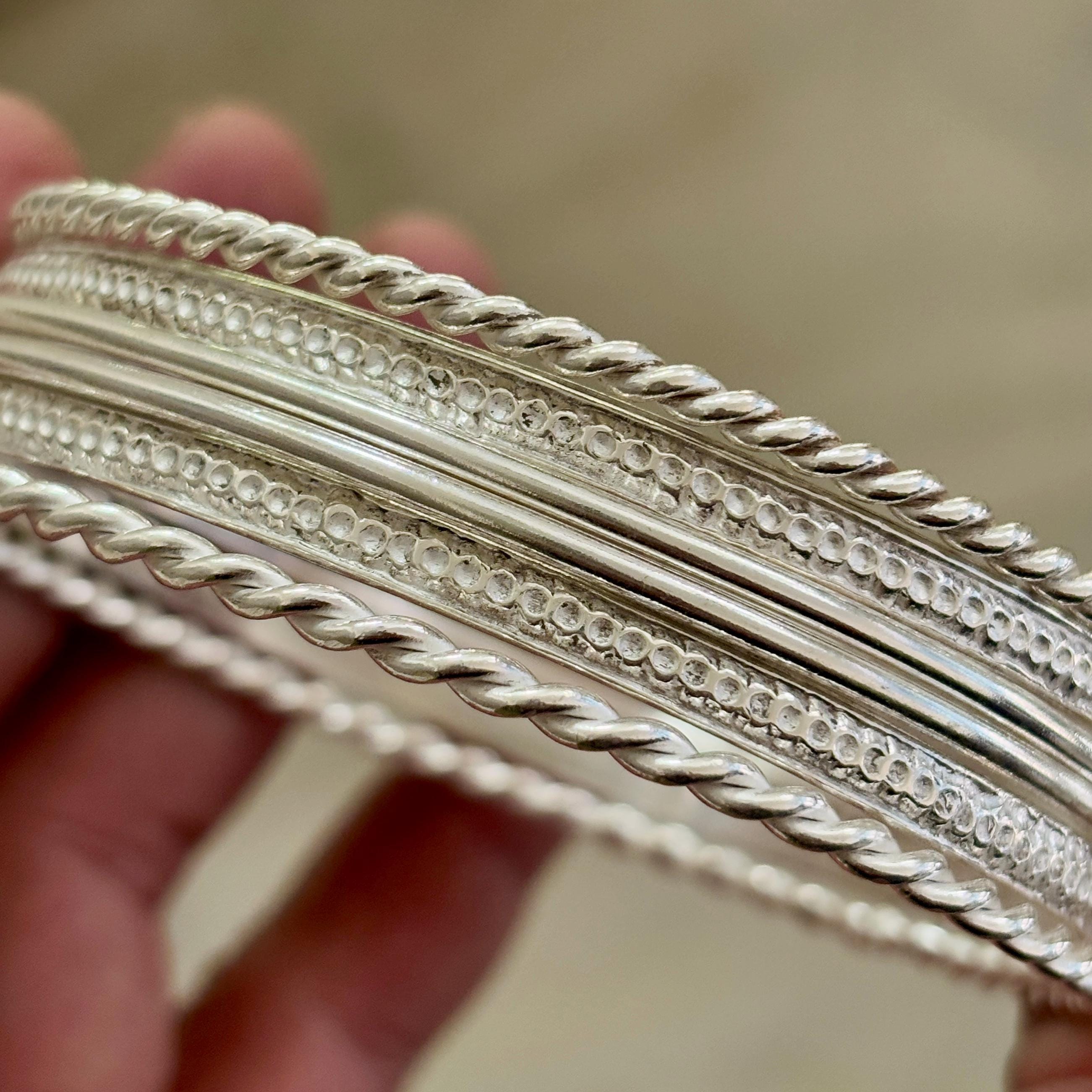 Handcrafted Sterling Silver Bangle Set – Bohemian Stacking Bangles - Etsy