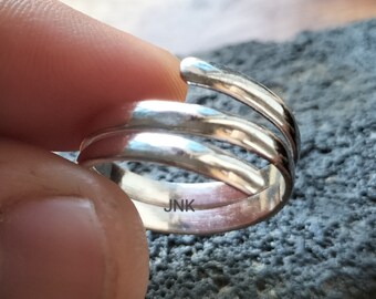 Hammered Sterling Silver Wrap Ring, Adjustable Midi Ring - Etsy