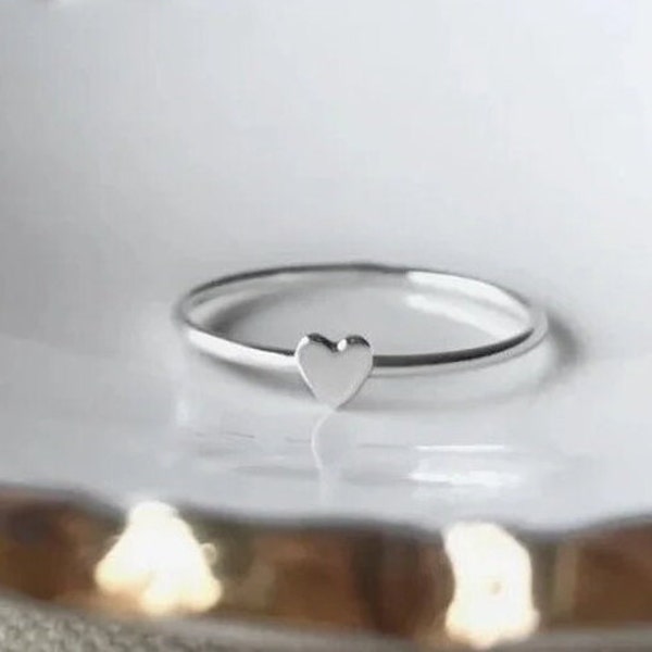 Heart Charm Ring - Etsy