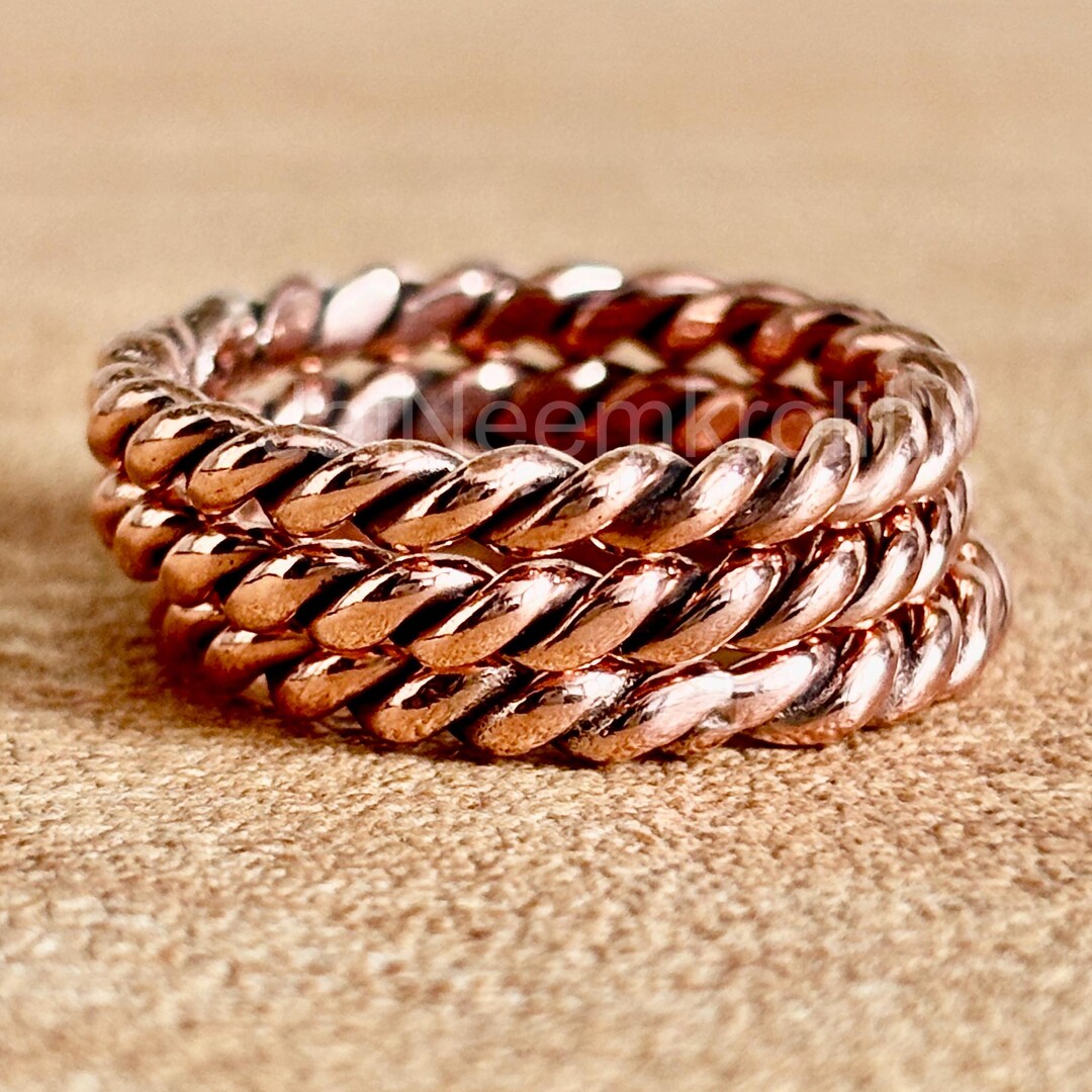 Handcrafted Solid Copper Stacking Ring Band - Etsy