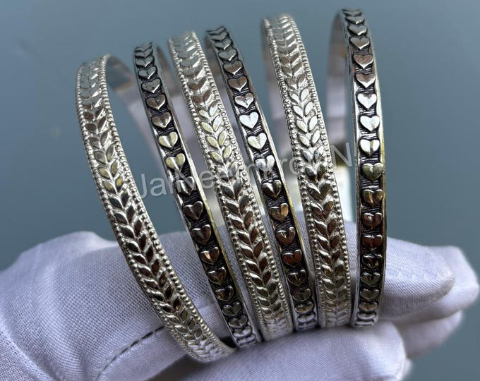 Amazing 7 Set of Beautiful Bangles 925 Sterling Silver Bangles Stacking ...