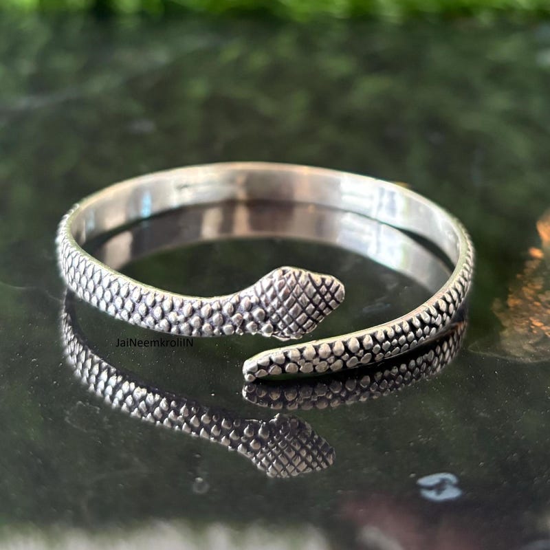 Silver Snake Bangle - Etsy